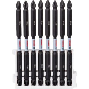 bosch professional 8pcs. double screwdriver bit set (impact control, ph/pz bits, length 110mm, pick and click, accessory impact drill)