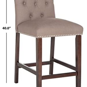 Safavieh Home Collection Norah Dark Taupe and Espresso Counter Stool (Set of 2)