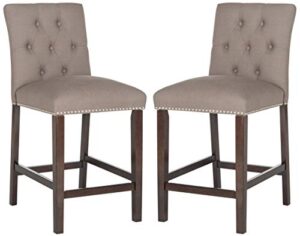 safavieh home collection norah dark taupe and espresso counter stool (set of 2)