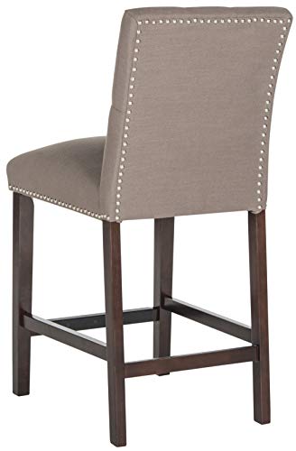 Safavieh Home Collection Norah Dark Taupe and Espresso Counter Stool (Set of 2)