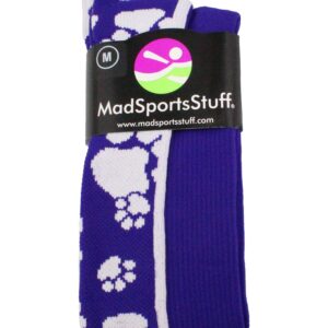 Crazy Socks with Paws Over the Calf (Purple/White, Medium)