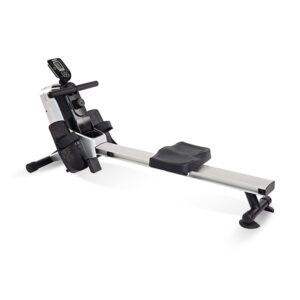 stamina magnetic rower 1110 - rower machine with smart workout app - rowing machine with magnetic resistance for home gym fitness - up to 250 lbs weight capacity - silver