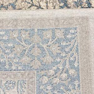 Unique Loom Salzburg Collection Area Rug - Gneis (5' Square, Cream/ Light Blue)