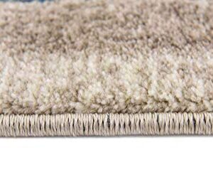 Unique Loom Salzburg Collection Area Rug - Gneis (5' Square, Cream/ Light Blue)