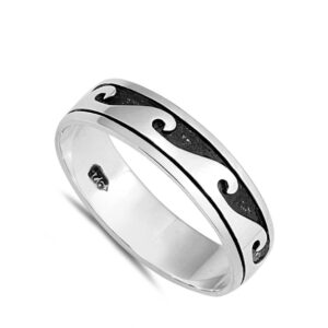 Wave Cute Fashion Ocean Tide Unique Ring New 925 Sterling Silver Band Size 4