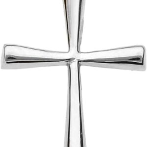 Religious Jewelry .925 Sterling Silver Simple Classic Flared Cross Pendant - 1.1"