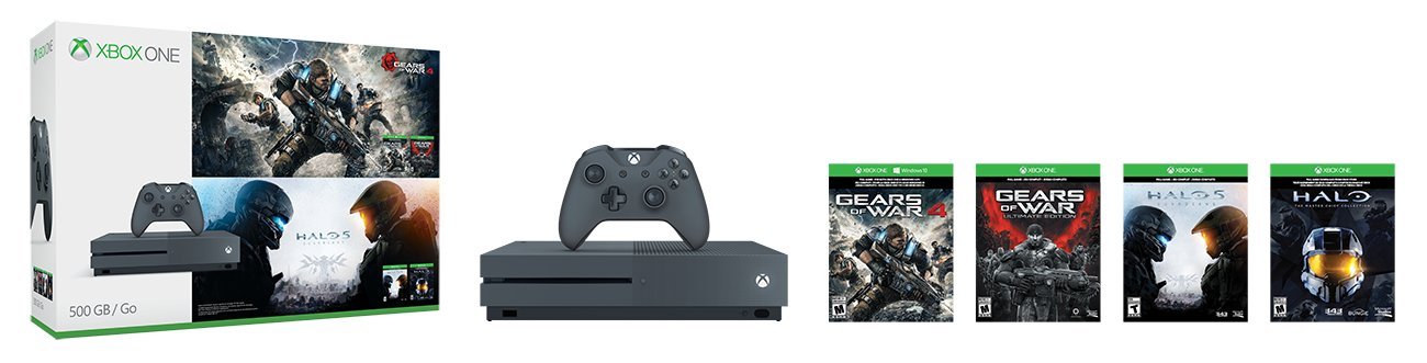 Microsoft Xbox One S 500GB Console - Gears of War & Halo Special Edition Bundle(Discontinued)