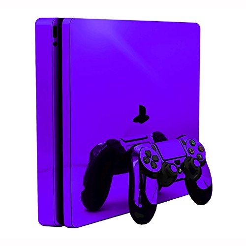 Purple Chrome Mirror - Vinyl Decal Mod Skin Kit by System Skins - Compatible with PlayStation 4 Slim Console (PS4S)