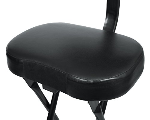 Gator Frameworks Guitar Seat with Padded Cushion, Ergonomic Backrest and Fold Out Guitar Stand; Holds both Acoustic and Electric Guitars (GFW-GTR-SEAT)