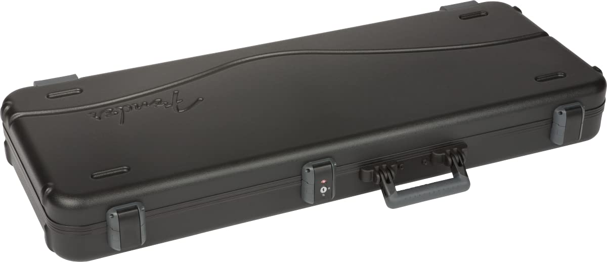 Fender Stratocaster Hard Case with TSA Lock, Telecaster Guitar Case, Deluxe Molded, Black