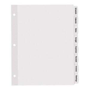 Avery Big Tab Printable White Label Dividers with Easy Peel, 8 Tabs, 4 Sets (14433)