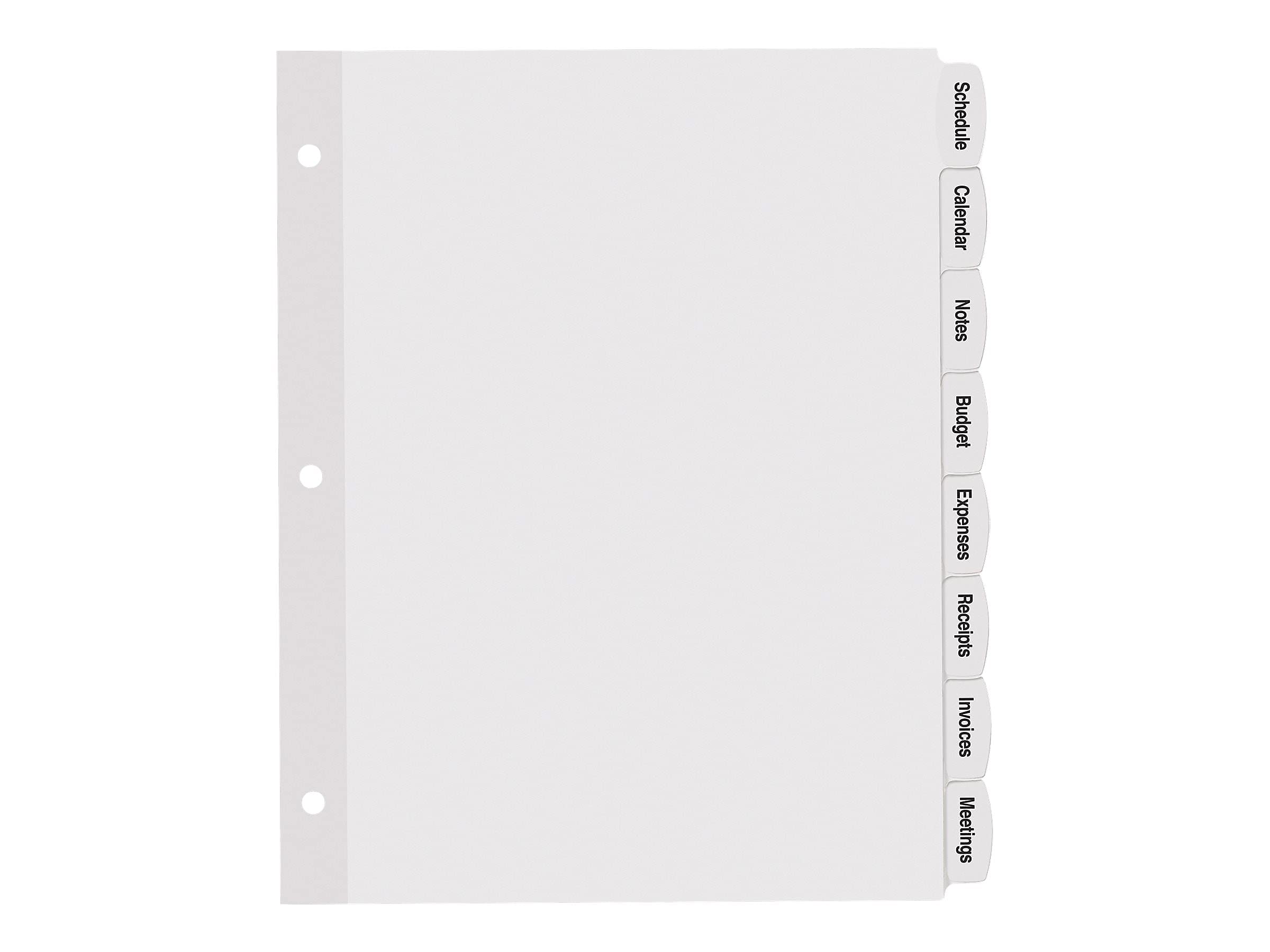 Avery Big Tab Printable White Label Dividers with Easy Peel, 8 Tabs, 4 Sets (14433)