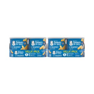 gerber snacks for baby value pack, lil crunchies, mild cheddar & veggie dip, 1.48 ounce (pack of 8)