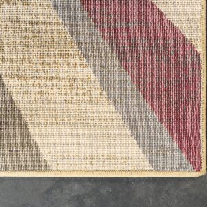 Unique Loom Barista Collection Area Rug - Ngada (5' 3" x 8' Rectangle, Beige/ Red)