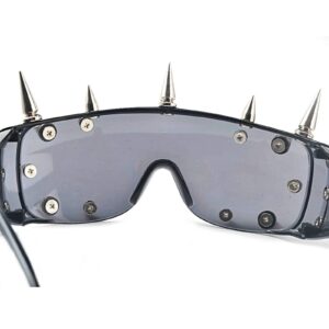 mincl/Punk Rocker Large Shield Spike Fashion Novelty Club Sunglasses (Smoke, 72)