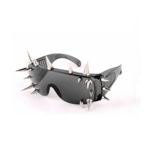 mincl/Punk Rocker Large Shield Spike Fashion Novelty Club Sunglasses (Smoke, 72)