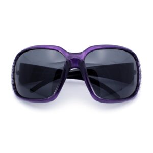 sa106 polarized lens oversize rhinestone bling iced out womens sunglasses purple