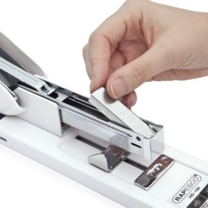 Rapesco 1391 ECO HD-100 Heavy-Duty Stapler with 2000 Type 923 Heavy-Duty 3/8" Staples, 100 Sheet Capacity, Soft White