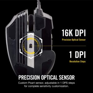 Corsair Scimitar Pro RGB - MMO Gaming Mouse - 16,000 DPI Optical Sensor - 12 Programmable Side Buttons - Black