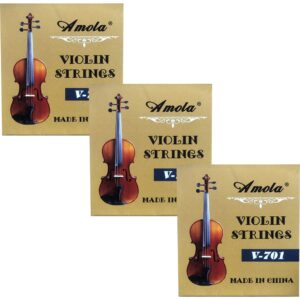 3 packs full set replacement stainless steel 4/4 size violin strings e a d g