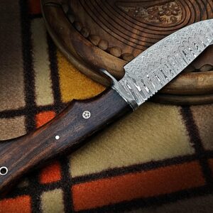 TR-1168 Custom Handmade Damascus Steel 10 Inches Tactical Knife - Perfect Grip Rose wood Handle