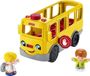 fisher-price little people musical toddler toy sit with me school bus with lights sounds & 2 figures for ages 1+ years