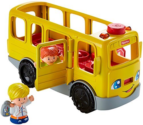 Fisher-Price Little People Musical Toddler Toy Sit with Me School Bus with Lights Sounds & 2 Figures for Ages 1+ Years