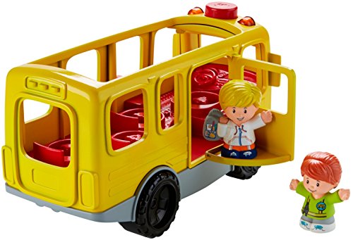 Fisher-Price Little People Musical Toddler Toy Sit with Me School Bus with Lights Sounds & 2 Figures for Ages 1+ Years