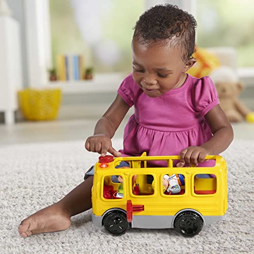 Fisher-Price Little People Musical Toddler Toy Sit with Me School Bus with Lights Sounds & 2 Figures for Ages 1+ Years