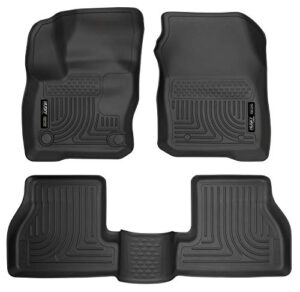 husky liners weatherbeater floor mats | fits 2016 - 2018 ford focus rs | front & 2nd row, 3-pc black - 99781