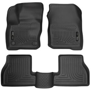 Husky Liners Weatherbeater Floor Mats | Fits 2016 - 2018 Ford Focus RS | Front & 2nd Row, 3-pc Black - 99781