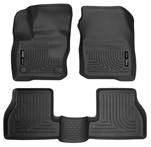 Husky Liners Weatherbeater Floor Mats | Fits 2016 - 2018 Ford Focus RS | Front & 2nd Row, 3-pc Black - 99781