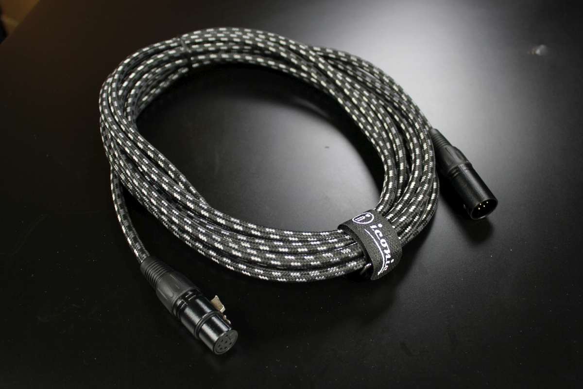 7 Pin XLR 20ft Female to Male Vacuum Tube Microphone 20' Cable Cord Black Tweed