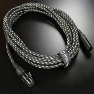 7 pin xlr 20ft female to male vacuum tube microphone 20' cable cord black tweed