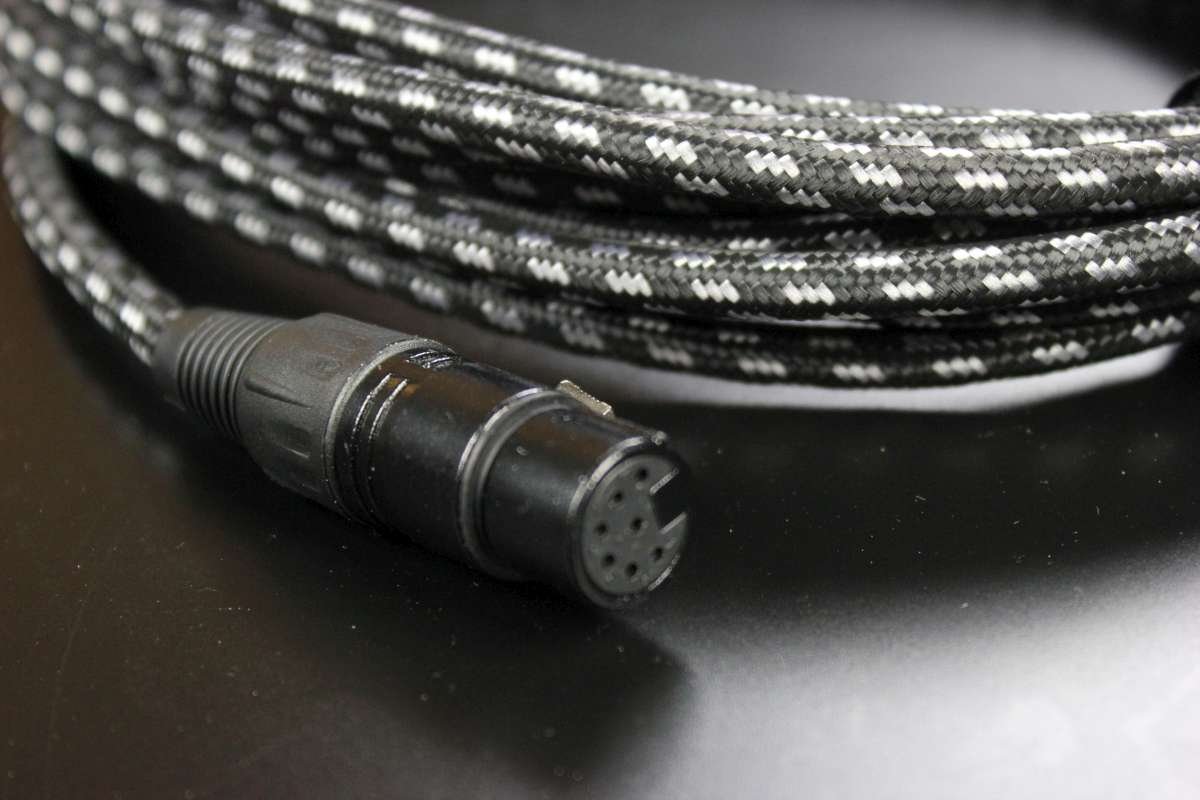 7 Pin XLR 20ft Female to Male Vacuum Tube Microphone 20' Cable Cord Black Tweed