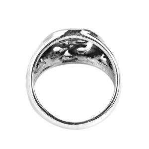 AeraVida Universal Harmony Symbol Aum or Ohm .925 Sterling Silver Ring | Unisex Hindu Meaningful Silver Ring | Silver Ring Anniversary Jewelry Gift | Size (7)