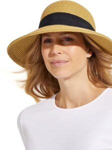 coolibar upf 50+ women's asymmetrical clara sun hat - sun protective (one size- natural)