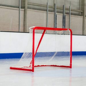 professional hockey goal – full size 72 inch hockey goal | ice hockey goal with 5mm net and 2 inch galvanized steel frame | regulation hockey goal | professional hockey goals