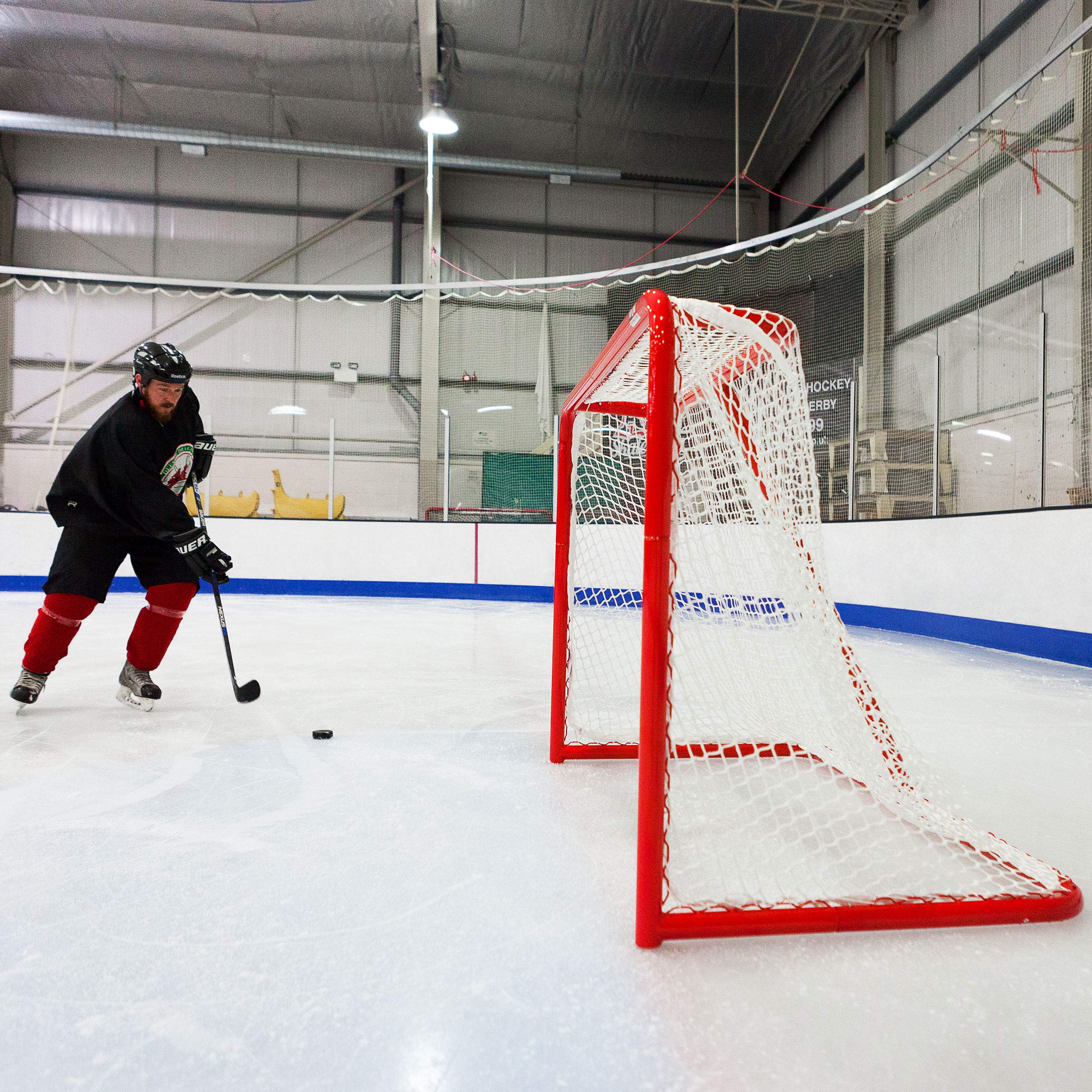 Professional Hockey Goal – Full Size 72 Inch Hockey Goal | Ice Hockey Goal with 5mm Net and 2 inch Galvanized Steel Frame | Regulation Hockey Goal | Professional Hockey Goals