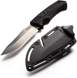 sog survival knife with sheath - field knife fixed blade knives 4 inch tactical knife and bushcraft knife w/full tang hunting knife blade (fk1001-cp)