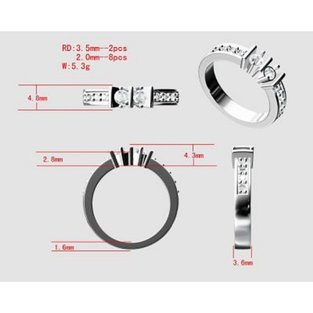 Central Diamond Center Straight Bar w/Side CZs Couples 2 stones Ring with His & Hers Simulated Birthstones - Sterling Silver - Size 12