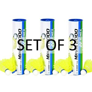 yonex mavis 2000 nylon badminton shuttlecock (yellow 3 tubes)