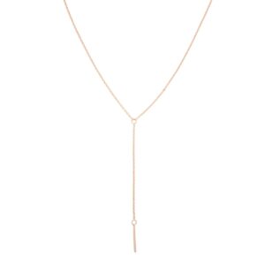 honeycat lariat bar necklace in 18k rose gold plate | minimalist, delicate jewelry (rose gold)