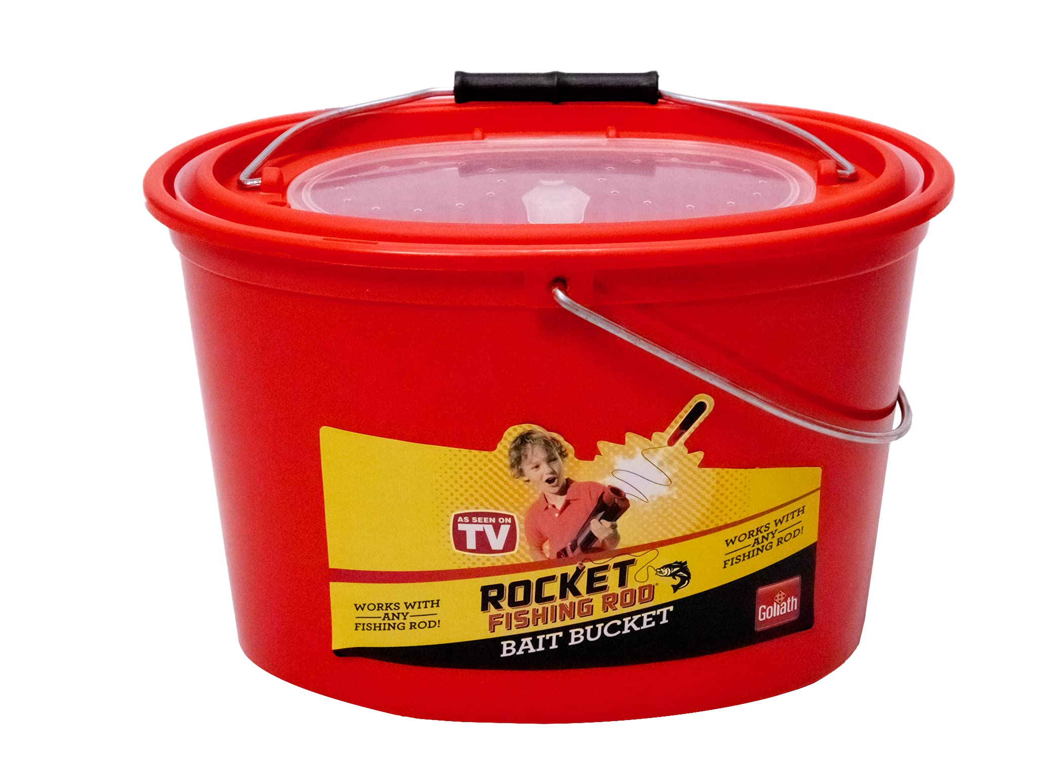 Goliath Rocket Rod Bait Bucket - Works with Any Fishing Rod, Multi Color (31711)