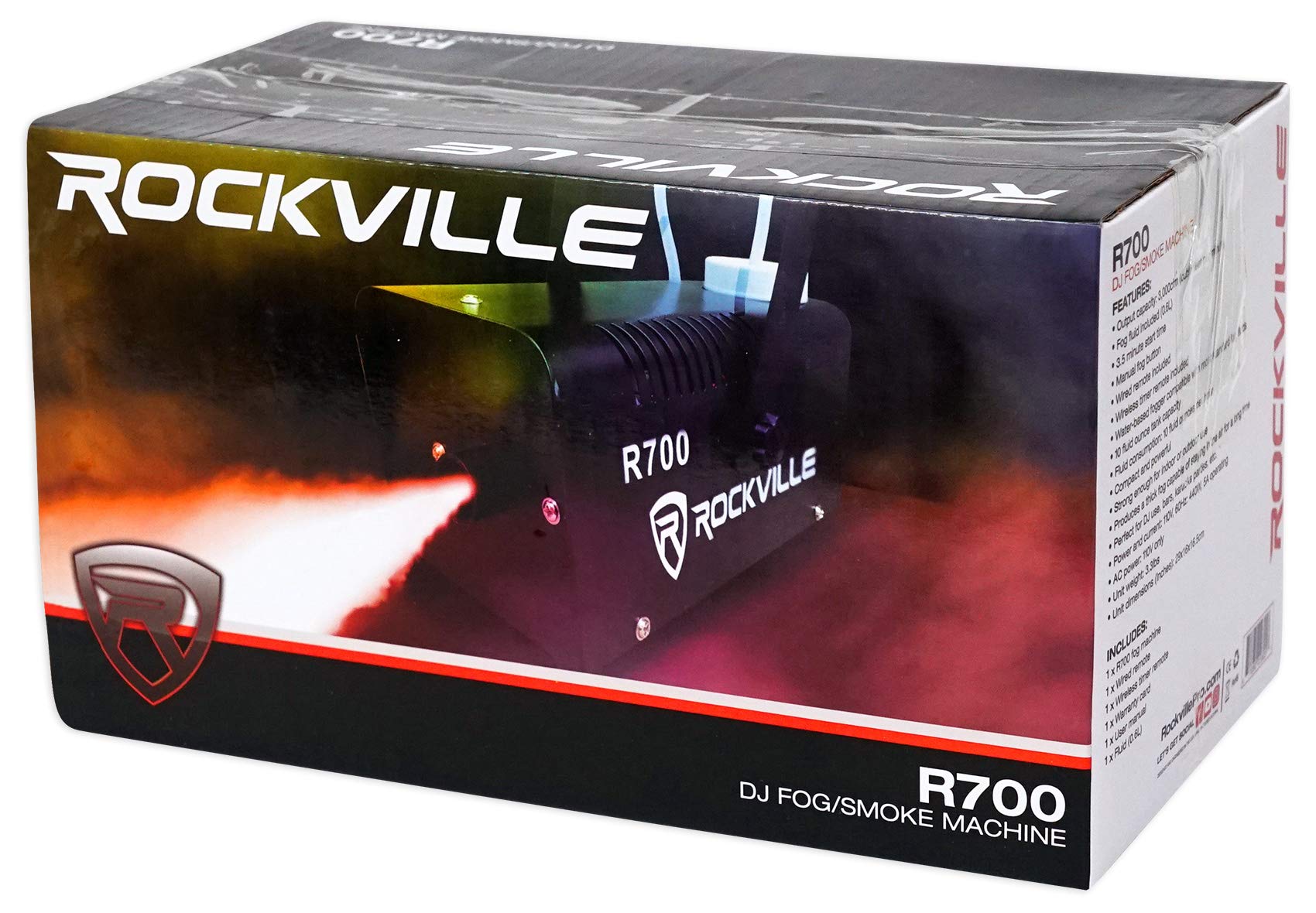 Rockville Fog/Smoke Machine w/Remote+Fluid, Quick Heatup Time (R700)