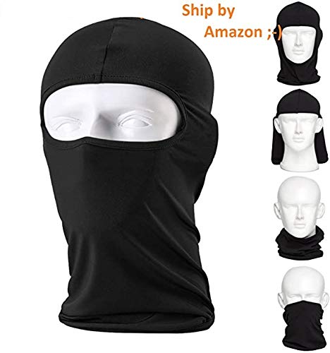 falapala Balaclava Tactical Face Mask Hood Neck Gaiter 1 Pack (Black)