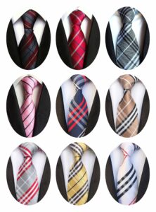 yanlen lot 9 pcs classic men's tie necktie woven jacquard neck ties