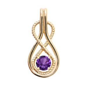 infinity rope february birthstone amethyst 10k yellow gold pendant