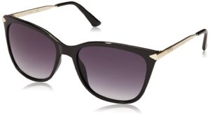 guess womens classic sunglasses, shiny black, 56 17 135 us