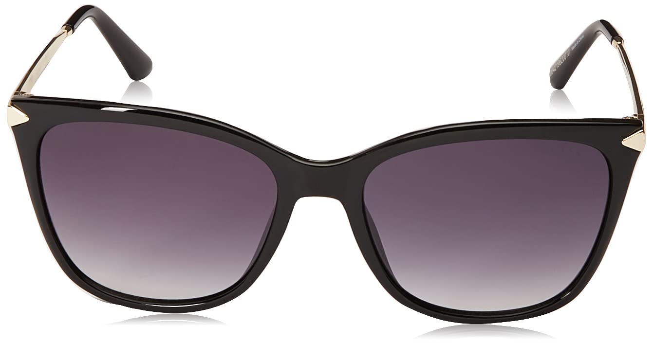 GUESS womens Classic Sunglasses, Shiny Black, 56 17 135 US